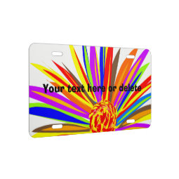 Tropical Flower Front License Plate | Zazzle