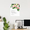 Tropical Flowers and Greenery Engagement Party Poster | Zazzle