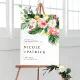 Tropical Flowers and Greenery Engagement Party Poster | Zazzle