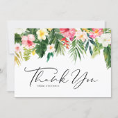 Tropical Flowers and Greenery Summer Birthday Thank You Card | Zazzle
