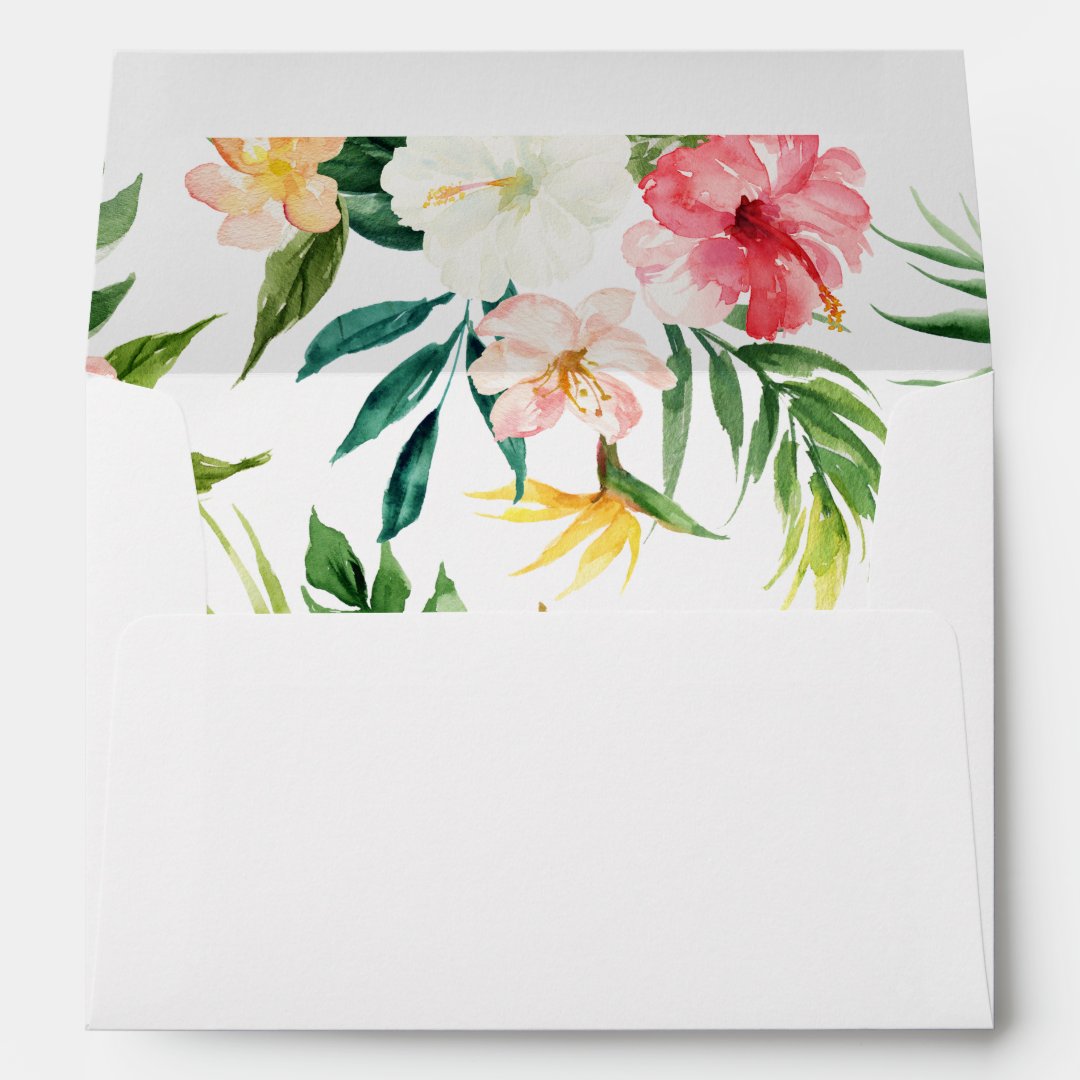 Tropical Flowers Envelope | Zazzle