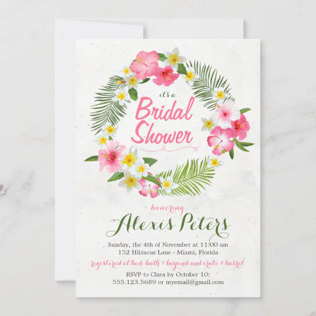 Tropical Flowers Invitation | Zazzle
