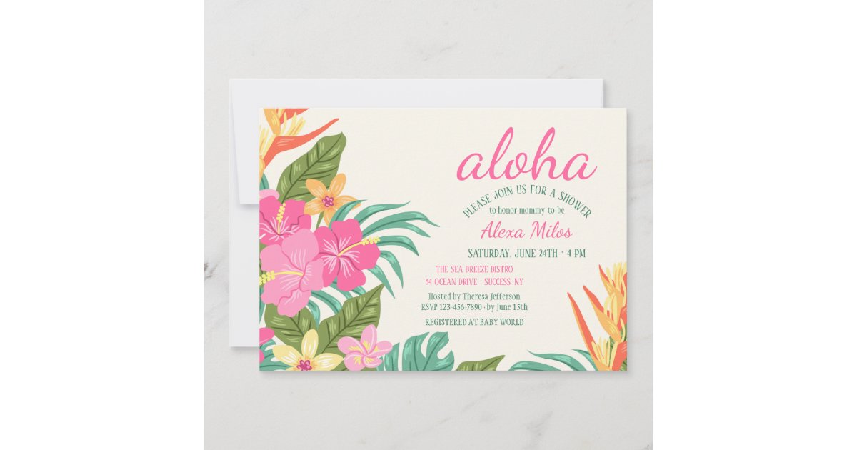 Tropical Flowers Invitation | Zazzle