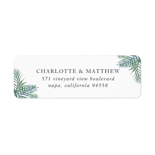 Tropical Foliage Return Address Label | Zazzle.com