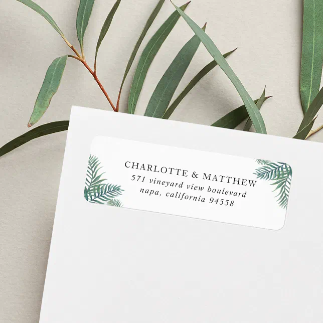 Tropical Foliage Return Address Label | Zazzle