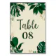 Tropical Foliage Trendy Greenery & Leaves Wedding Table Number | Zazzle