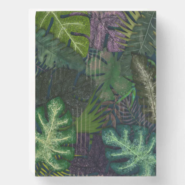 Tropical Foliage | Variegated Botanicals Wooden Box Sign | Zazzle