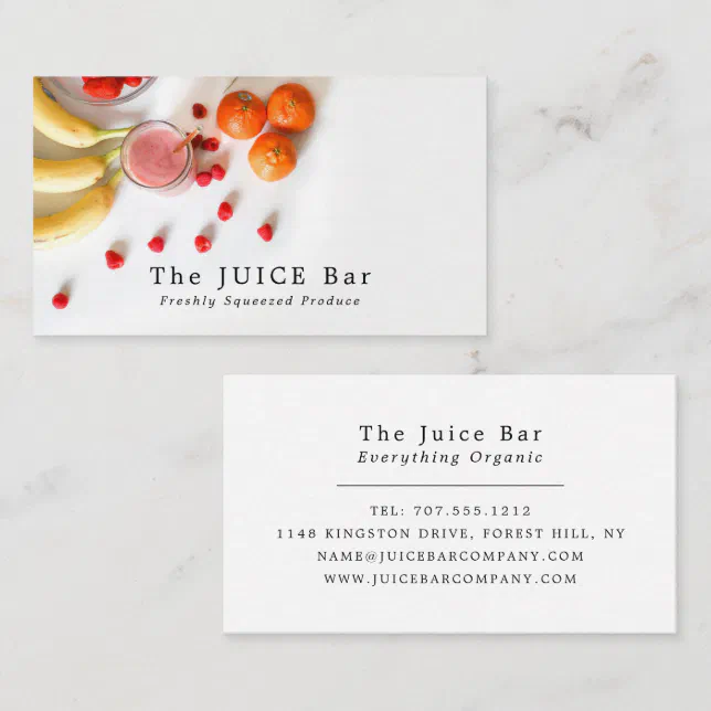 Tropical Fruit, Juice Bar Business Card | Zazzle