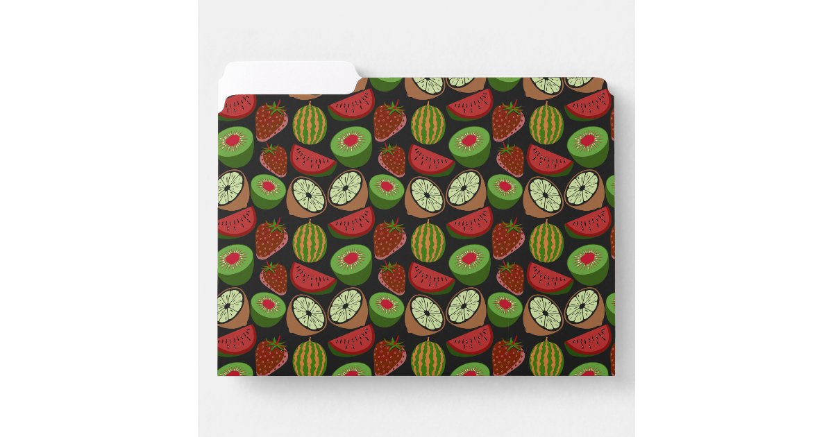 Tropical fruit seamless pattern colorful file folder | Zazzle