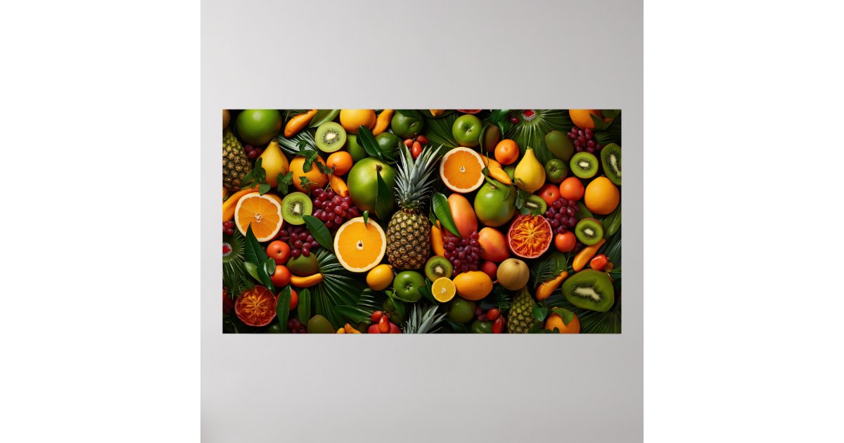 Tropical Fruits Poster | Zazzle