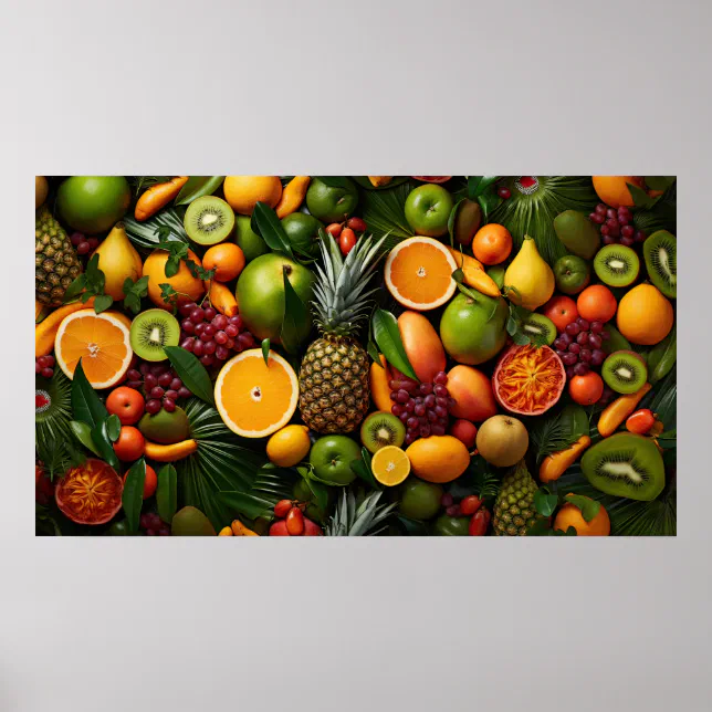 Tropical Fruits Poster | Zazzle