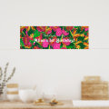 Tropical Garden Floral Birthday Party Banner Poster | Zazzle