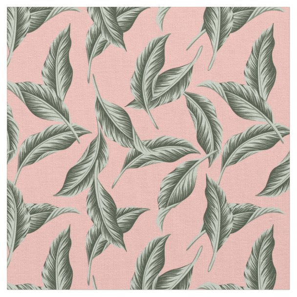 Stylized tropical leaves pattern fabric | Zazzle