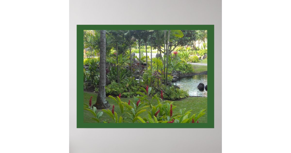 Tropical Garden Scene Poster | Zazzle
