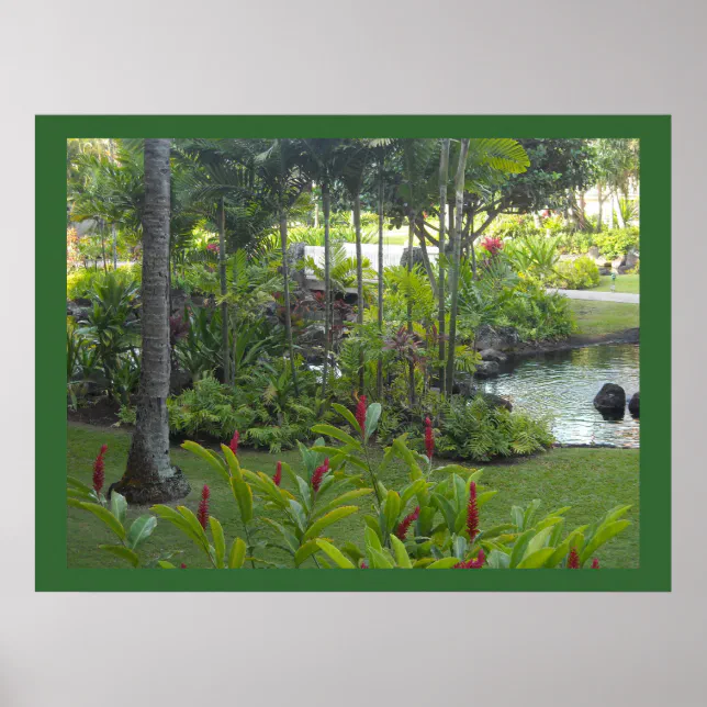 Tropical Garden Scene Poster | Zazzle