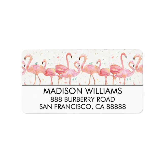 Tropical | Gathering of Flamingos Label | Zazzle