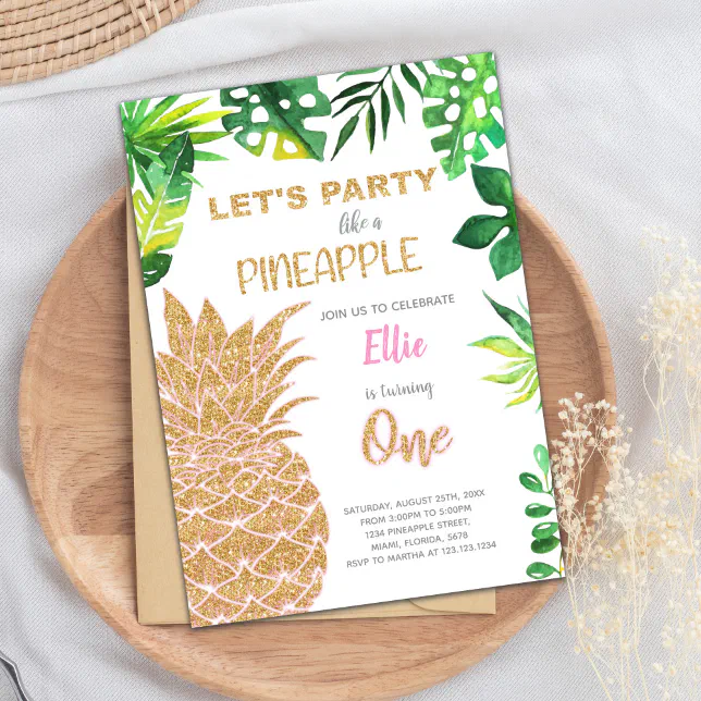 Tropical Glam Summer Party Card | Zazzle