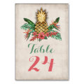 Tropical Gold glitter Pineapple table numbers | Zazzle