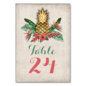Tropical Gold glitter Pineapple table numbers | Zazzle