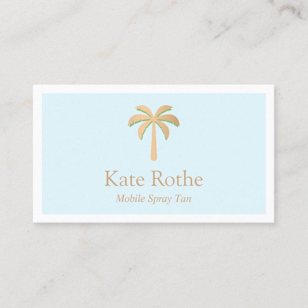 Tropical Gold Palm Tree Spray Tanning Calling Card | Zazzle