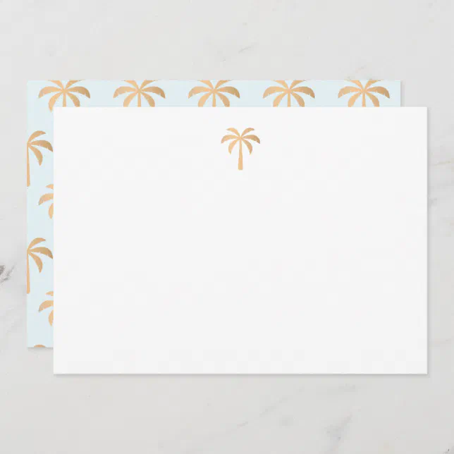 Tropical Gold Palm Tree Thank You Card | Zazzle