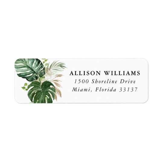 Tropical Gold | Return Address Label | Zazzle.com