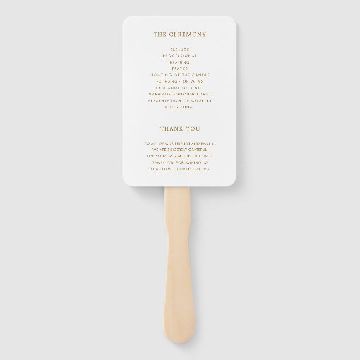 Tropical Gold Wedding Ceremony Program | Thank You Hand Fan | Zazzle