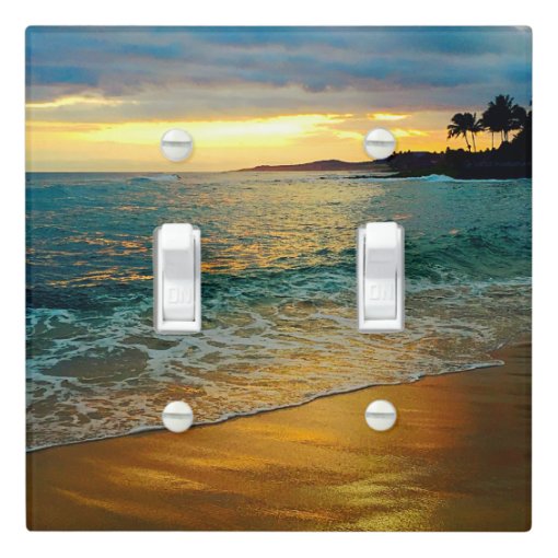 Tropical Golden Hawaiian Beach Light Switch Cover | Zazzle