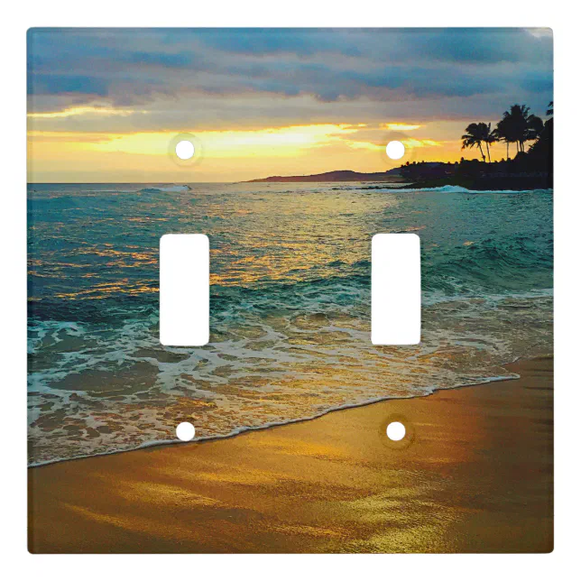 Tropical Golden Hawaiian Beach Light Switch Cover | Zazzle