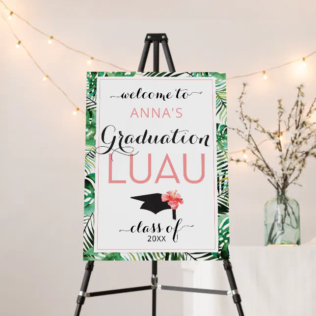 Tropical Graduation Luau Party Welcome Sign | Zazzle