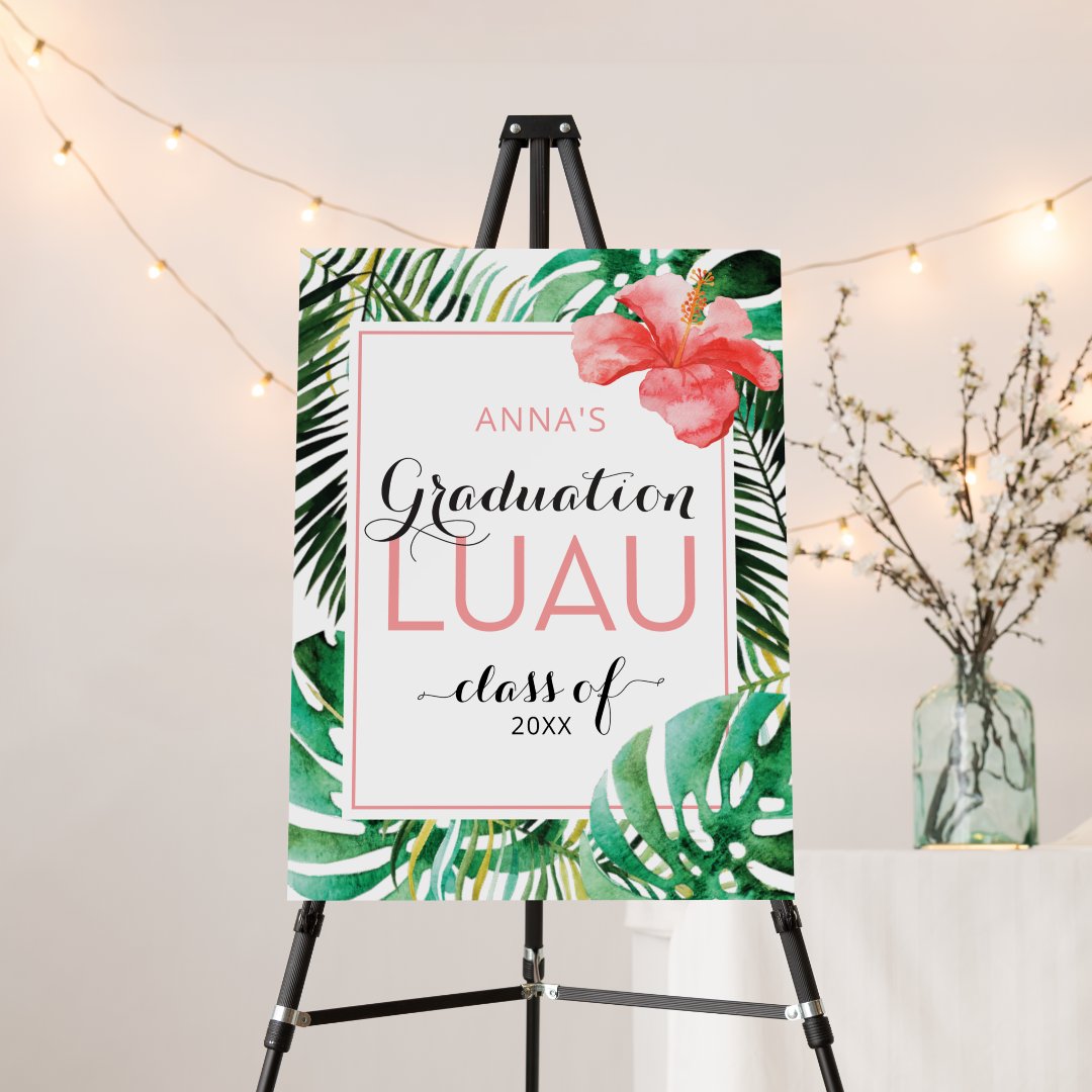 Tropical Graduation Luau Party Welcome Sign | Zazzle