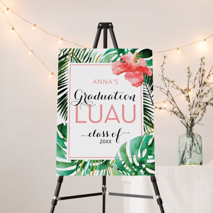 Tropical Graduation Luau Party Welcome Sign | Zazzle