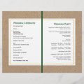 Tropical green gold rustic bi-fold wedding program | Zazzle