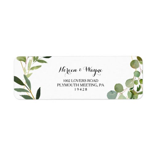 Tropical Green Leaves Return Address Label | Zazzle