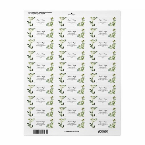 Tropical Green Leaves Return Address Label | Zazzle
