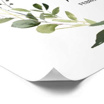 Tropical Green Leaves Welcome Wedding Poster | Zazzle