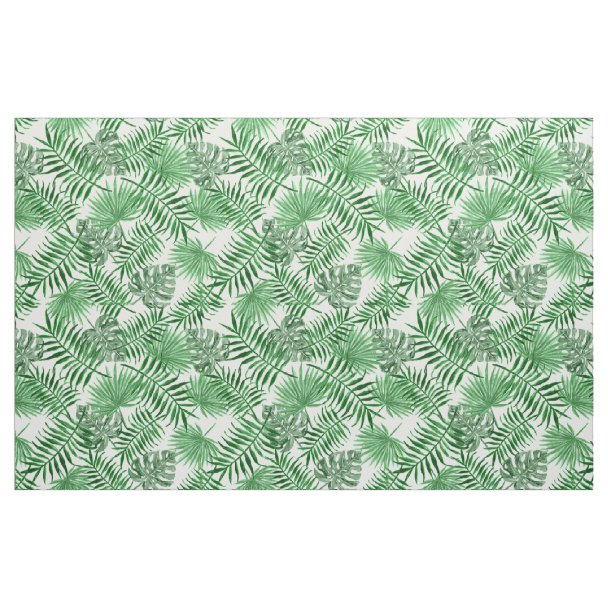 Green Palm Trees Pattern Fabric | Zazzle