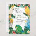 Tropical Greenery Exotic Parrots Wild Birthday Invitation | Zazzle