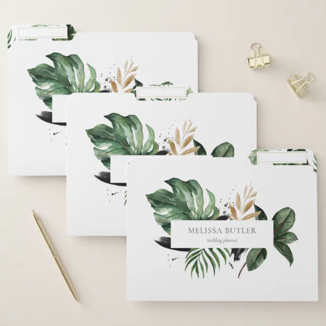 Tropical Greenery File Folder | Zazzle