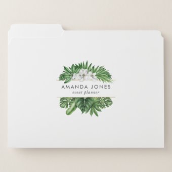 Tropical Greenery Foliage File Folder | Zazzle