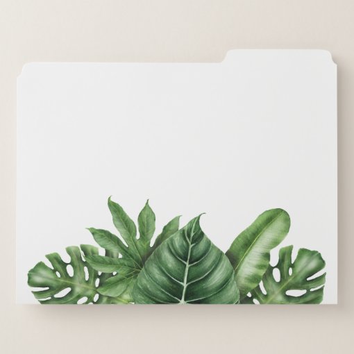 Tropical Greenery Foliage File Folder | Zazzle