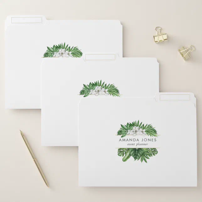 Tropical Greenery Foliage File Folder | Zazzle