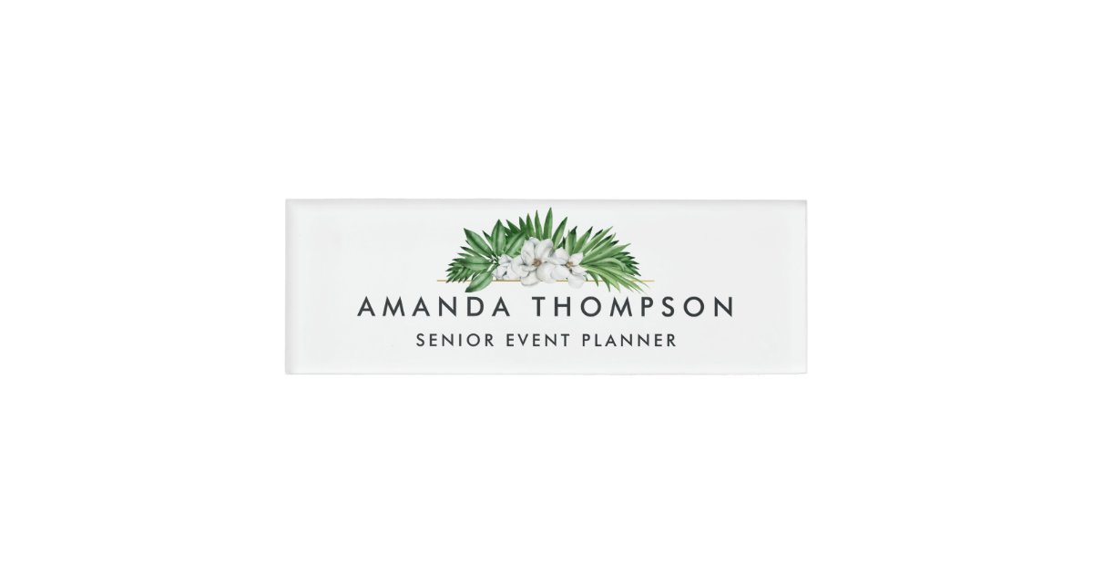 Tropical Greenery Foliage Name Tag | Zazzle