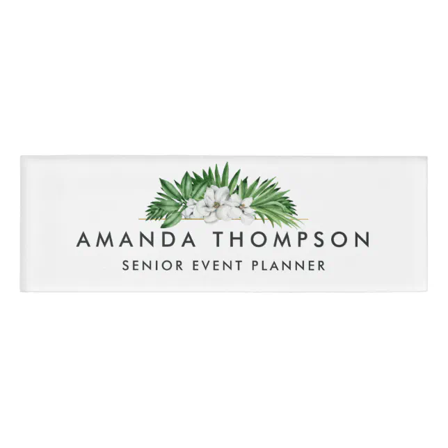 Tropical Greenery Foliage Name Tag | Zazzle