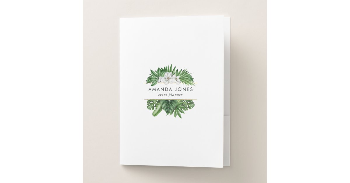 Tropical Greenery Foliage Pocket Folder | Zazzle