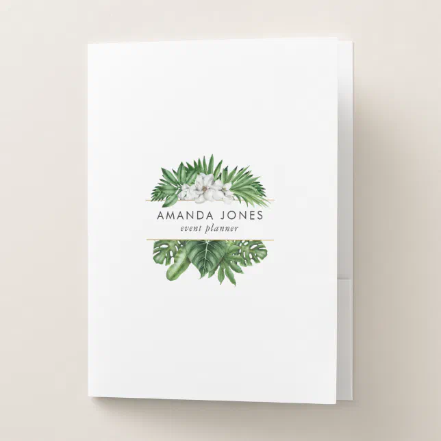 Tropical Greenery Foliage Pocket Folder | Zazzle