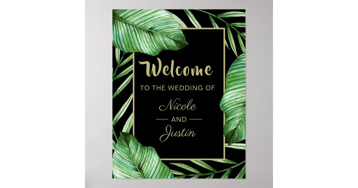 Tropical Greenery Welcome Sign | Zazzle