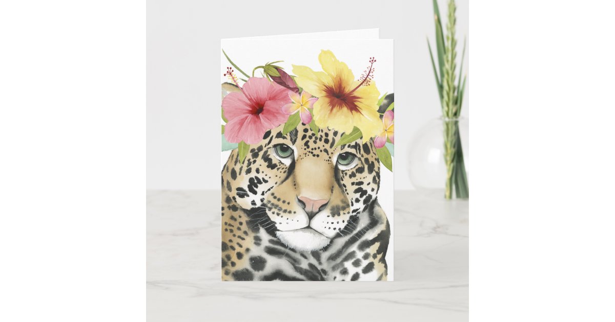 Tropical Halo | Sweet Cheetah Card | Zazzle