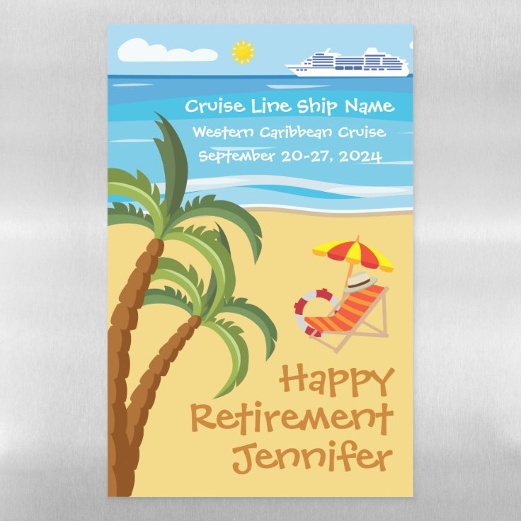 Tropical Happy Retirement Cruise Door Decoration Magnetic Dry Erase ...