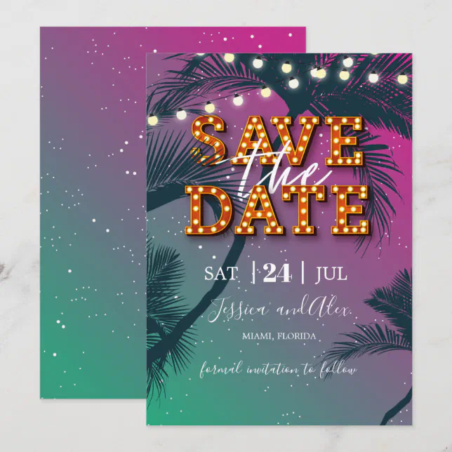 Tropical Havana Night Save the Date Card | Zazzle